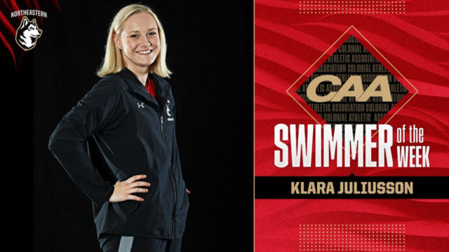 Northeastern's Juliusson, Morrison Named CAA Swimmer & Diver Of The Week
