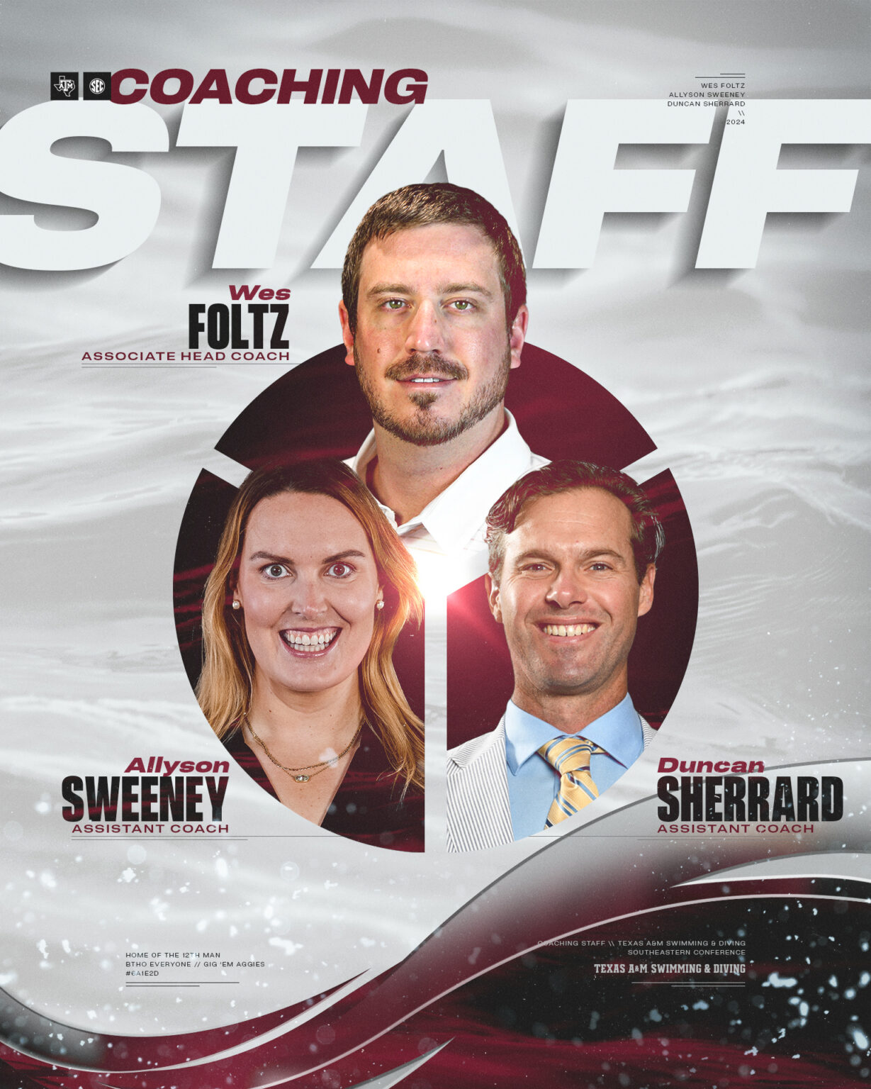 Texas A&M Adds Wes Foltz, Allyson Sweeney, Duncan Sherrard To Coaching ...